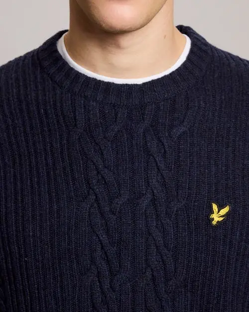 LYLE & SCOTT Ribbed Cable Knit Long Sleeve Sweater