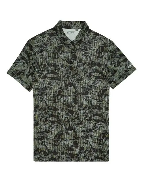 LYLE & SCOTT Golf Digital Floral Polo Shirt - Jet Black