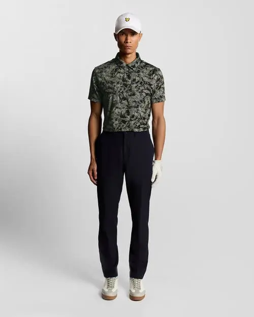 LYLE & SCOTT Golf Digital Floral Polo Shirt - Jet Black