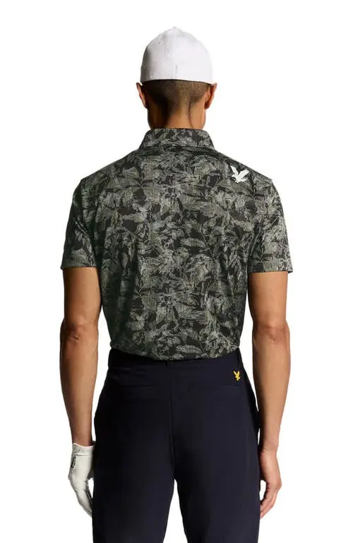LYLE & SCOTT Golf Digital Floral Polo Shirt - Jet Black