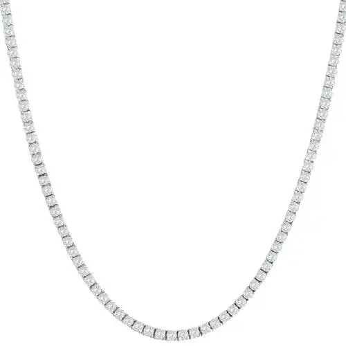 BLISS DIAMOND 10ct Tw Lab Grown Diamond Tennis Necklace - 14k White Gold