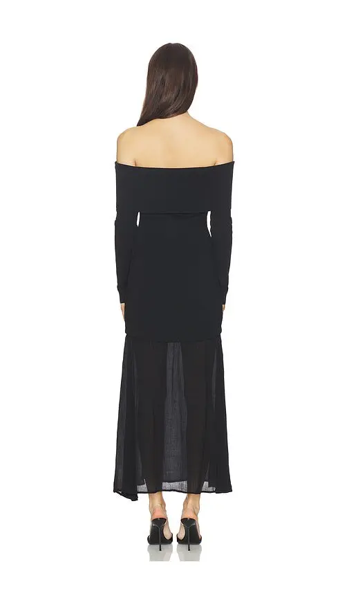 Astr The Label Lidia Off-the-shoulder Dress - Black