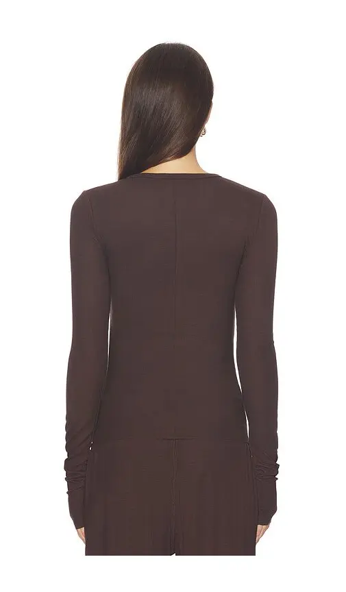 Eterne Long Sleeve Fitted Top - Chocolate
