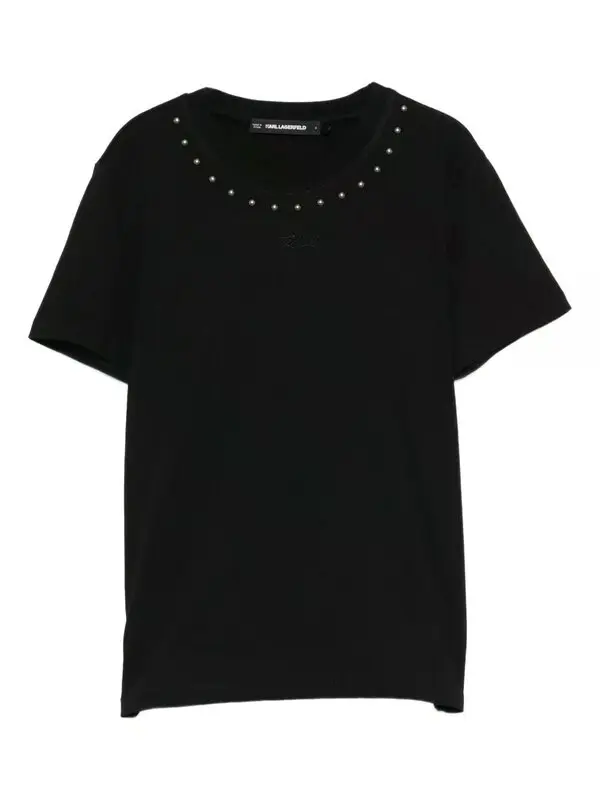 Karl Lagerfeld Stud-embellished Crew-neck T-shirt
