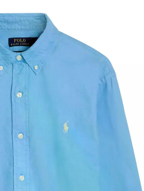 Polo Ralph Lauren Button Embroidered-logo Shirt - Blue