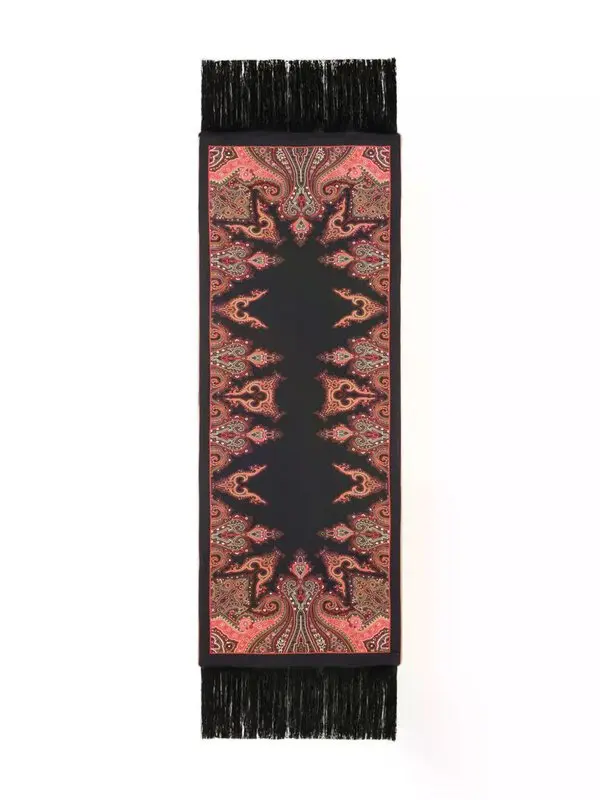 Etro Geometric Silk Scarf - Black