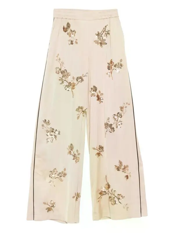Karl Lagerfeld Sequin-embellished Flared Trousers - Neutrals