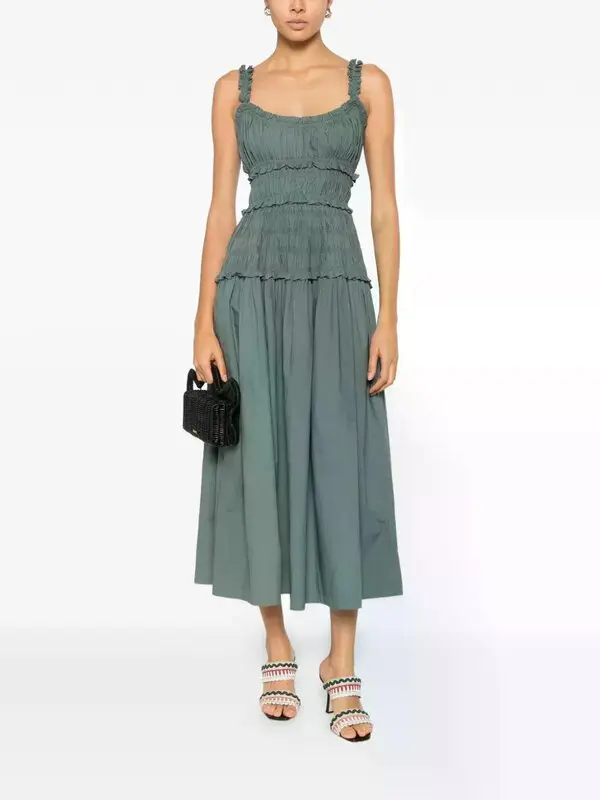 Marianne Ruffled Midi Dress - Green