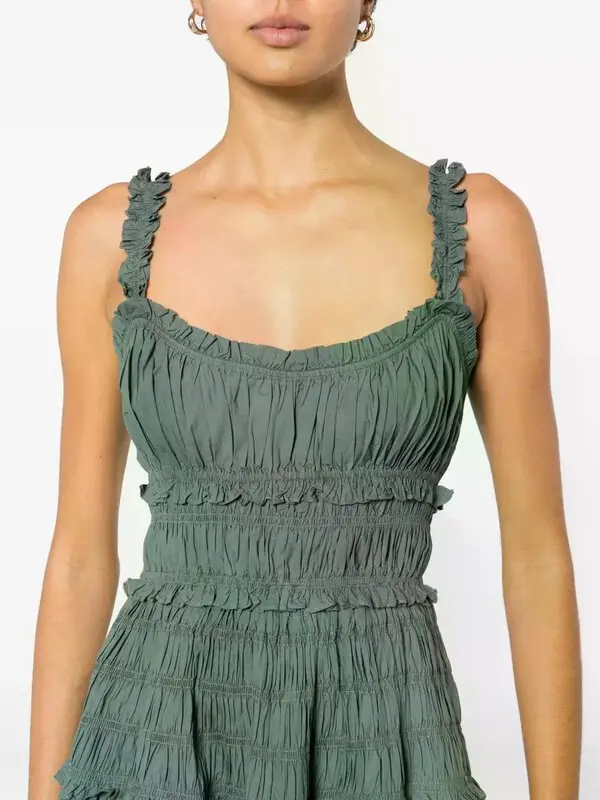 doen marianne dress green Marianne Smocked Midi-Dress
