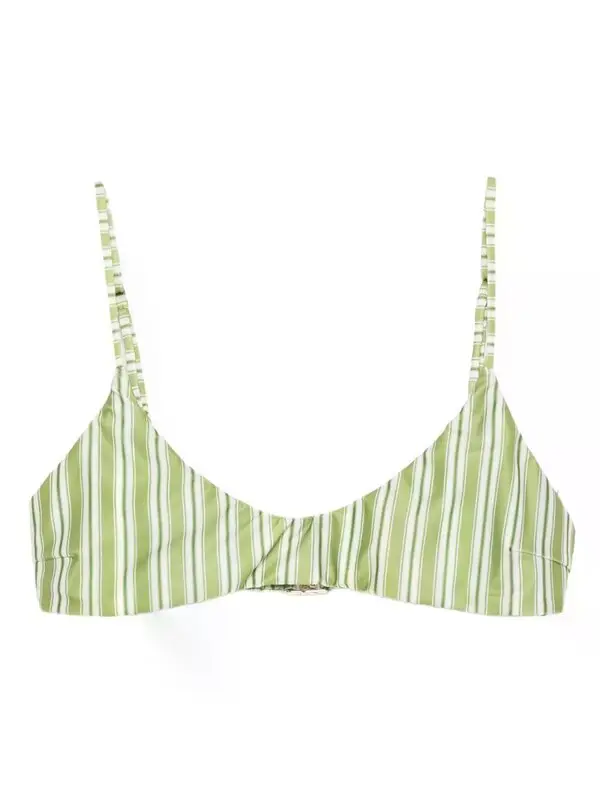 Faithfull The Brand Harper Striped Bikini Top - Green