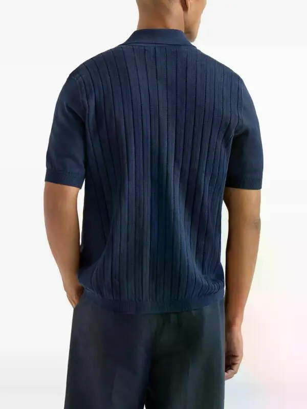 Brunello Cucinelli Ribbed Knit Shirt - Blue
