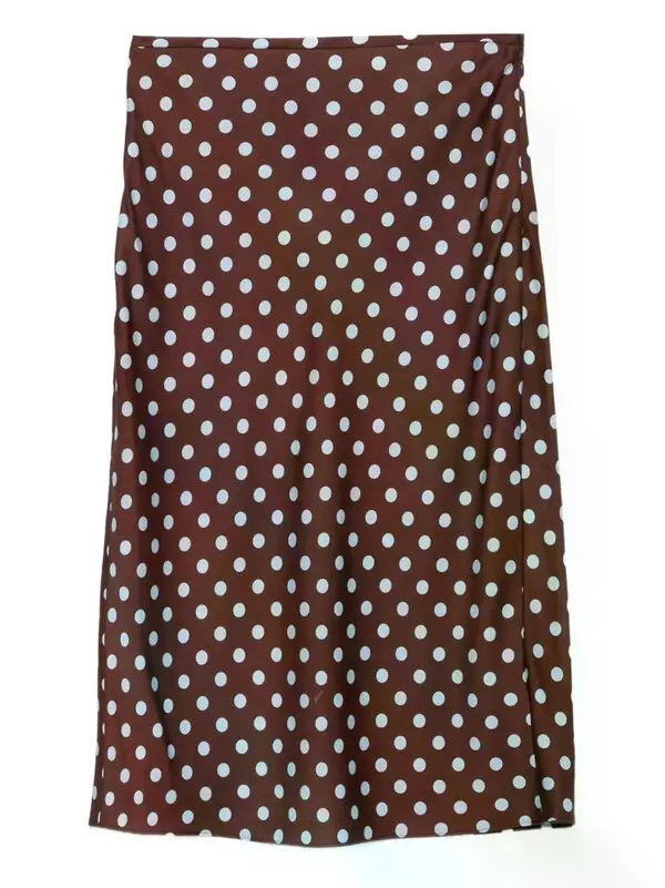 Posse Polka-dot Midi Skirt - Brown