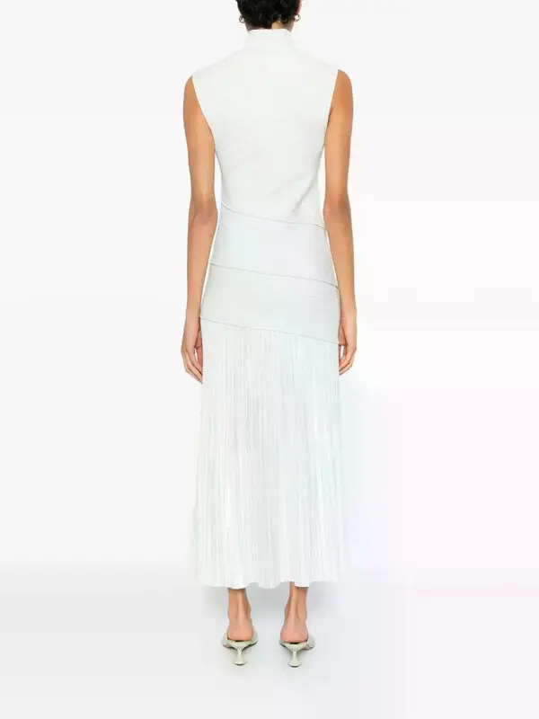strapless open back dress White Pleated Chiffon Long Maxi Dress White / US 16 main image 0