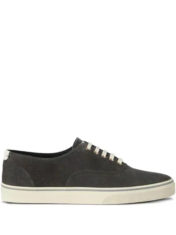 Brunello Cucinelli Reversed Calfskin Lace-up Sneakers - Grey