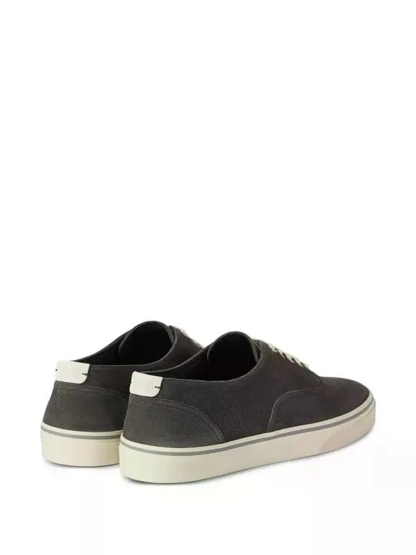 Brunello Cucinelli Reversed Calfskin Lace-up Sneakers - Grey