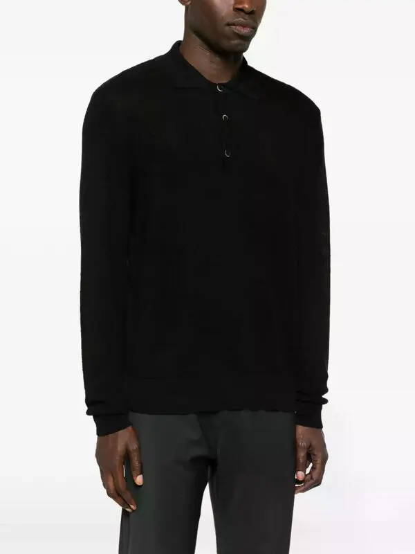 Barena Venezia Long-sleeve Polo Shirt - Black