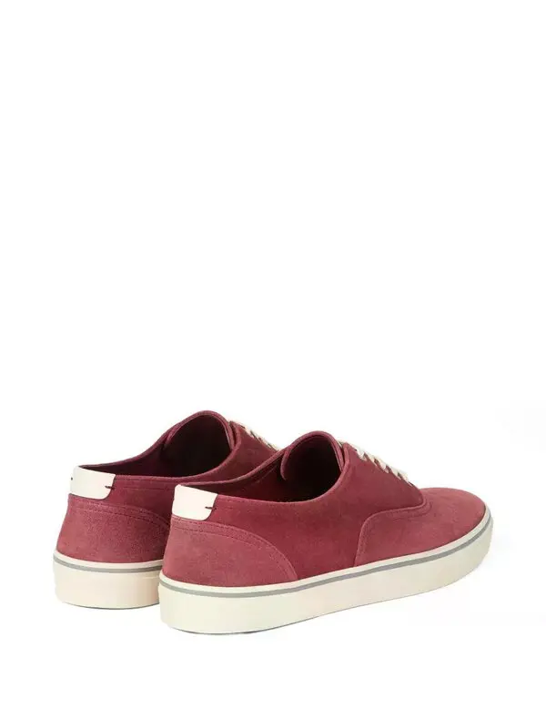 Brunello Cucinelli Reversed Calfskin Sneakers - Red