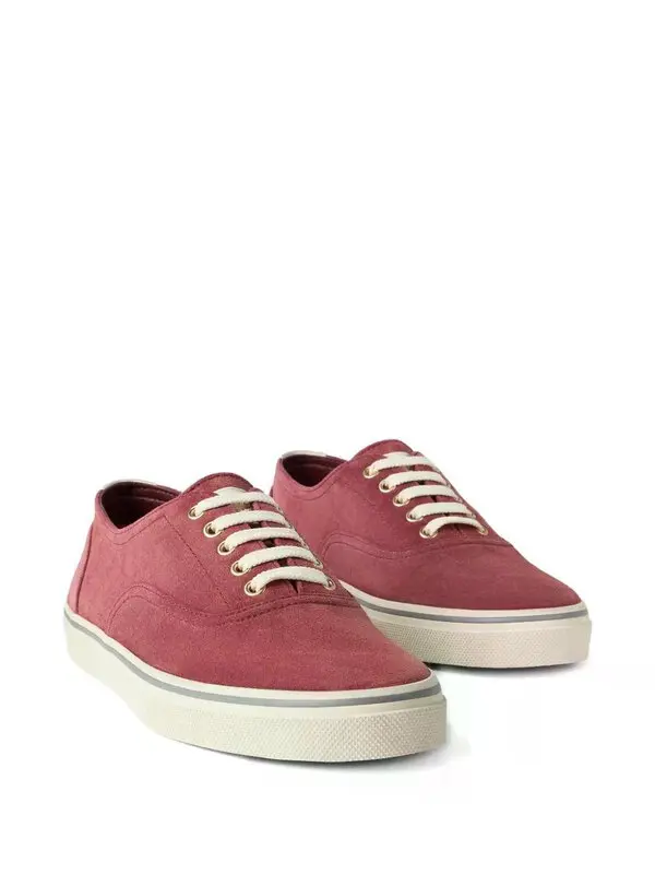 Brunello Cucinelli Reversed Calfskin Sneakers - Red