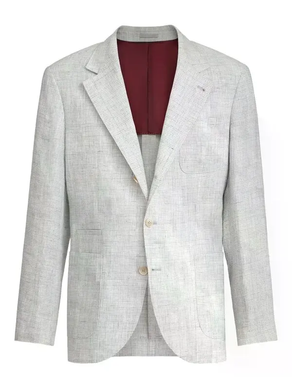 Brunello Cucinelli Linen Patch-pockets Blazer - Grey