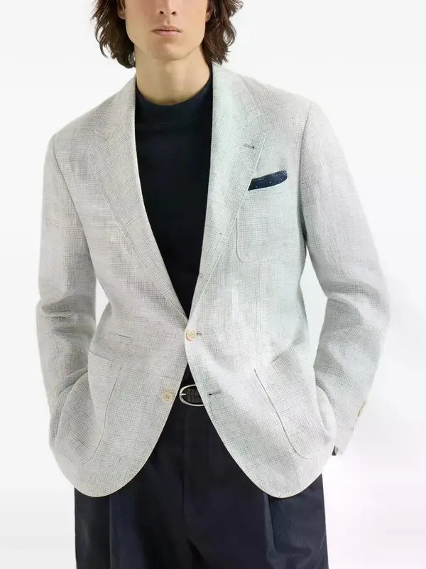 Brunello Cucinelli Linen Patch-pockets Blazer