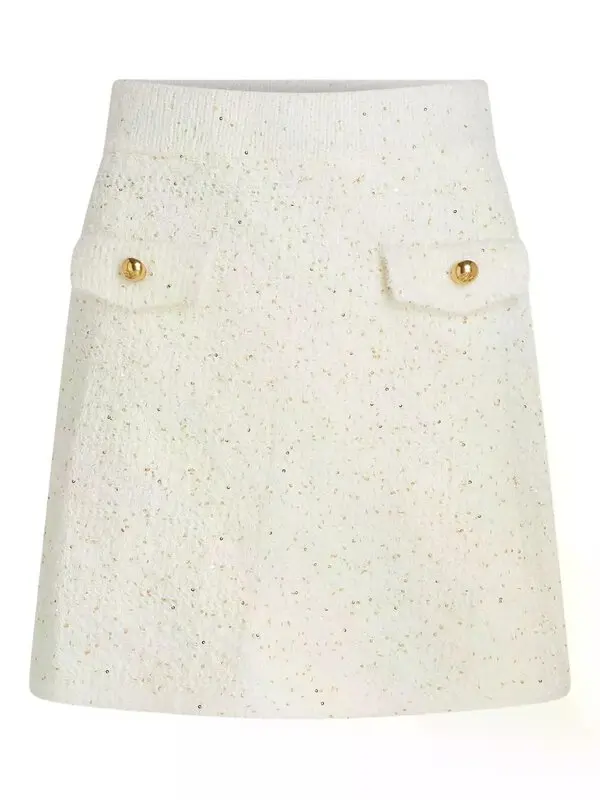 Karl Lagerfeld Bouclé Mini Skirt - Neutrals
