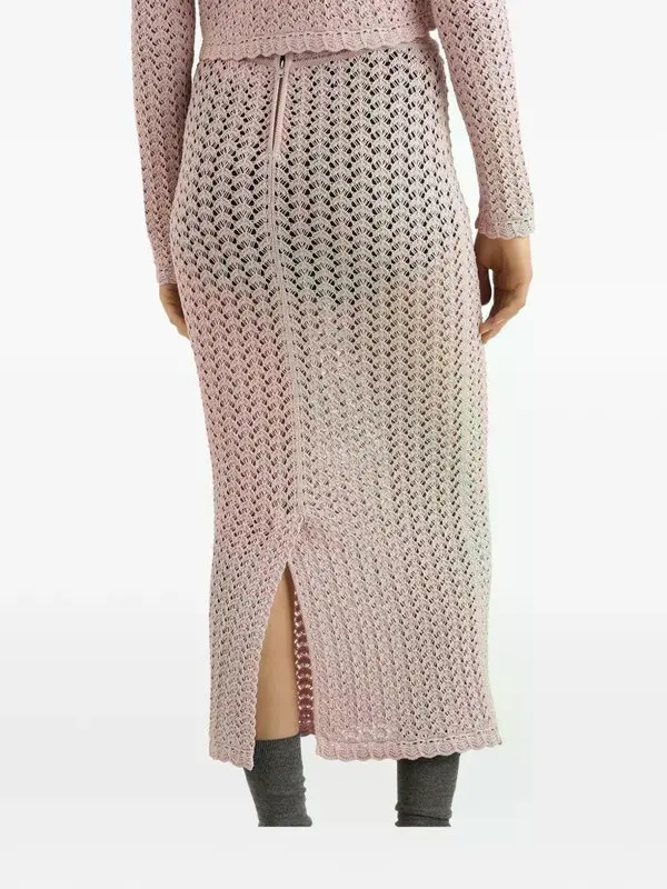 Dolce & Gabbana Openwork Midi Skirt With Slit
