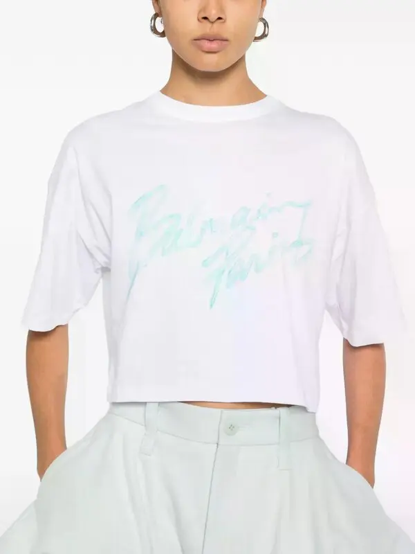 Balmain Cropped T-shirt - White