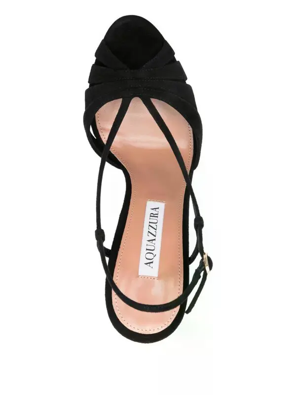 AQUAZZURA Aimée Suede Sandals - Black