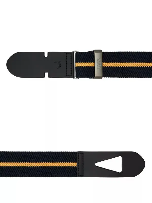 TOD'S Striped Buckle Belt