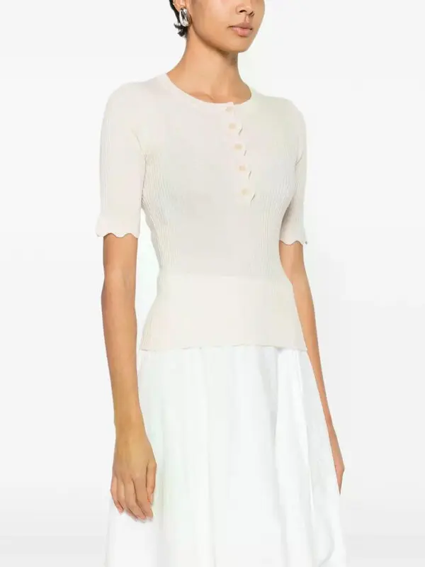 ALLUDE Button Ribbed Knitwear