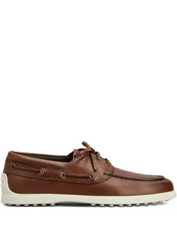 TOD'S Laced Boat Shoes - Brown