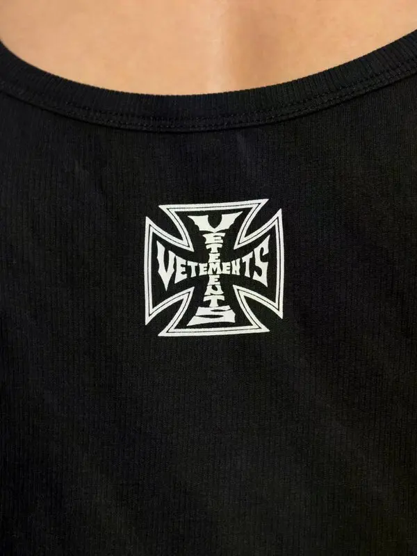 Vetements Logo-embroidered Bodysuit - Black