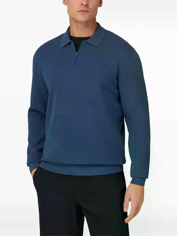 Boggi Milano Zip Knitted Polo Shirt