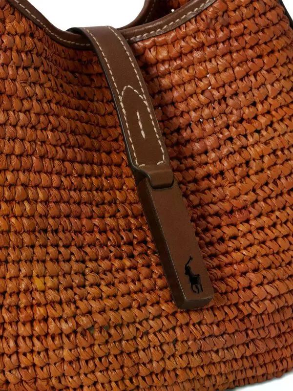 Polo Ralph Lauren Small Polo Id Raffia Shoulder Bag