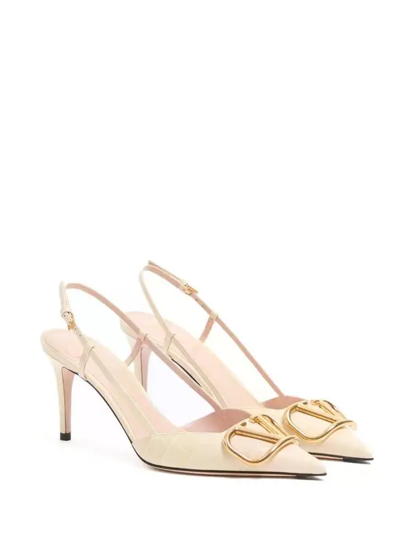 Valentino Garavani Vlogo Crocodile Effect Slingback Pumps