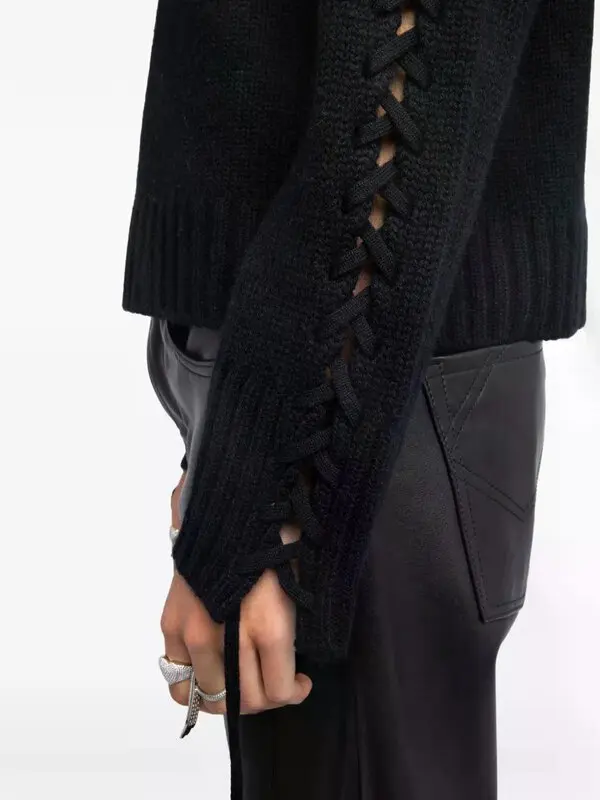 Zadig&Voltaire Malty Sleeve Tie Sweater - Black