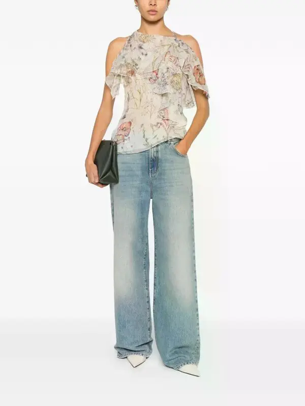 Alexander McQueen Floral-print Top - Neutrals