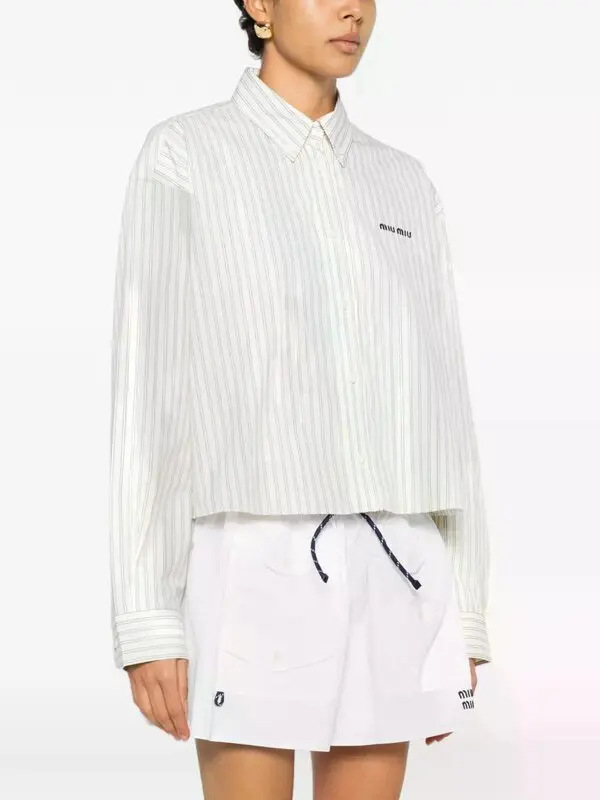 Miu Miu Striped Cotton Button-down Shirt