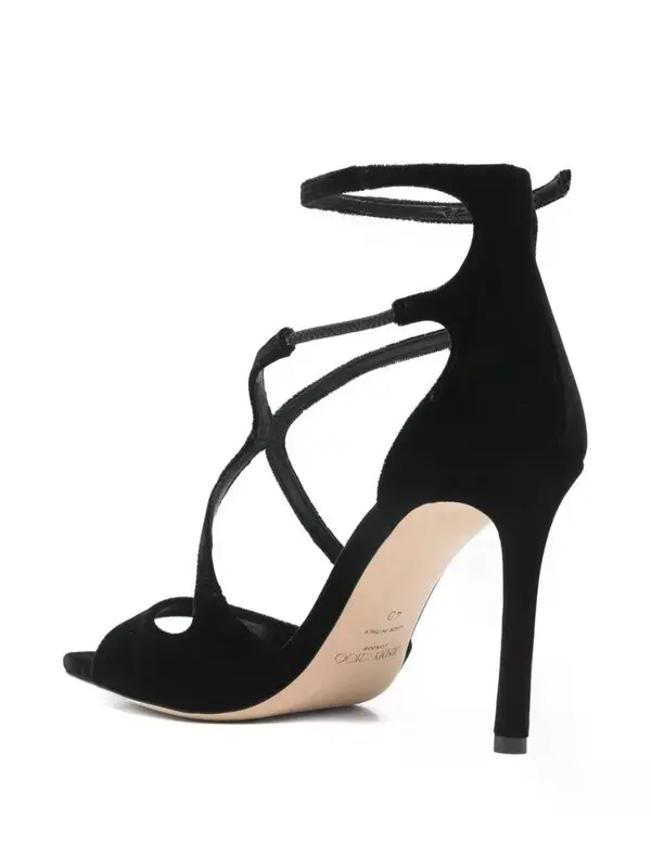 JIMMY CHOO Azia Heeled Sandals - Black