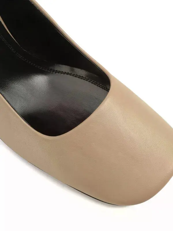 SERGIO ROSSI Convex Square-toe Pumps - Neutrals