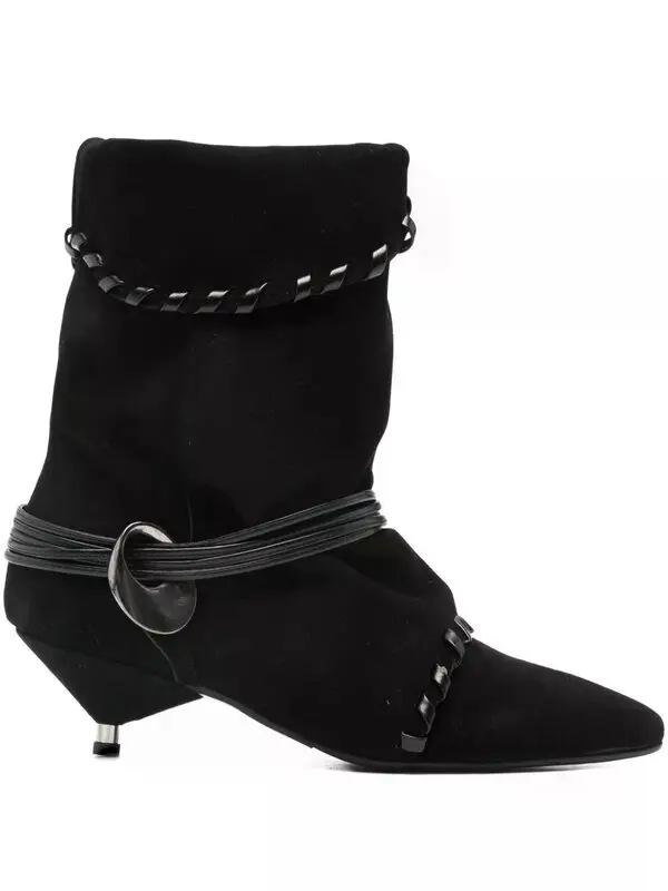 GISEL MOIRE Ariel Woven Strap Boots