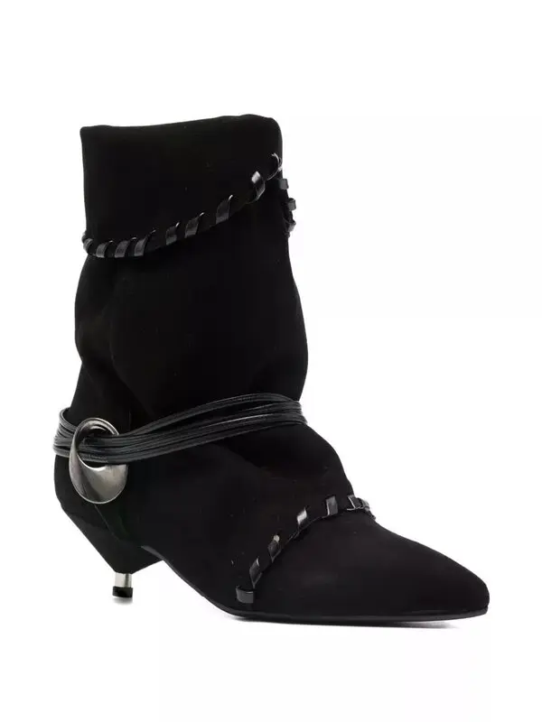 GISEL MOIRE Ariel Woven Strap Boots