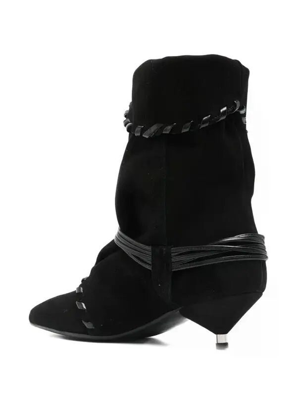 GISEL MOIRE Ariel Woven Strap Boots
