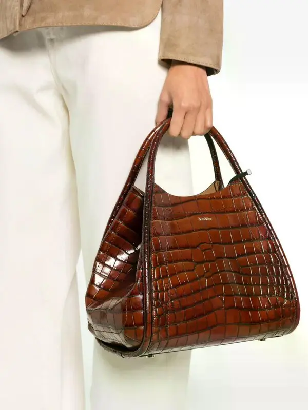 Max Mara Embossed Croc Effect Tote