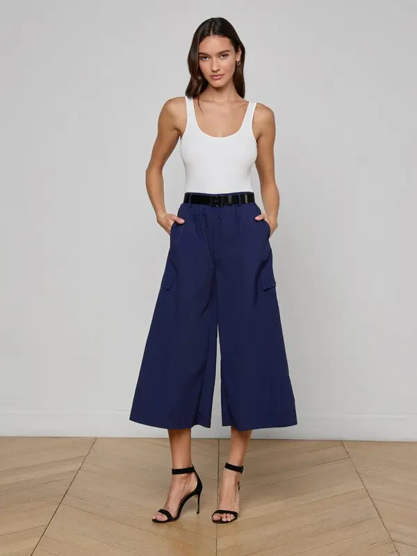L'Agence Shoda Cropped Wide-leg Pants