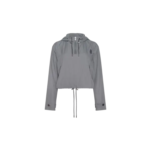 L'Agence Bronwyn Cropped Windbreaker - Medium Grey