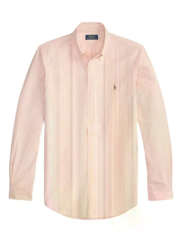 Polo Ralph Lauren Logo-embroidered Striped Oxford Shirt - Orange