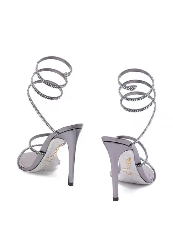 Rene Caovilla Spiral-detail Stiletto Sandals - Grey