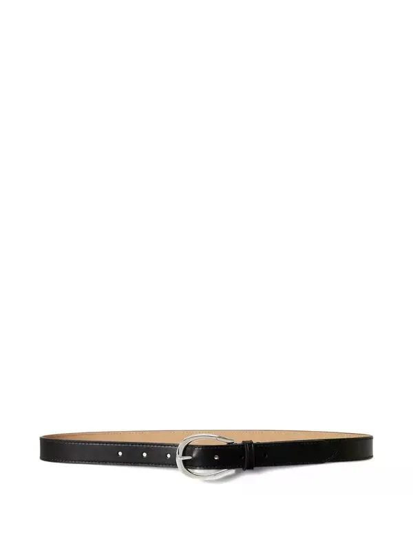 Polo Ralph Lauren Leather Belt With Stirrup Buckle - Black