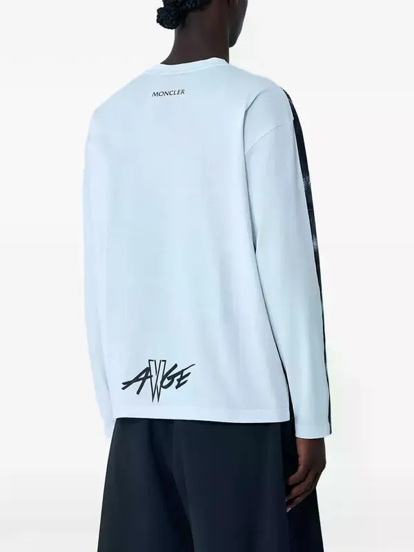 Moncler Contrast Panels Logo Print T-shirt